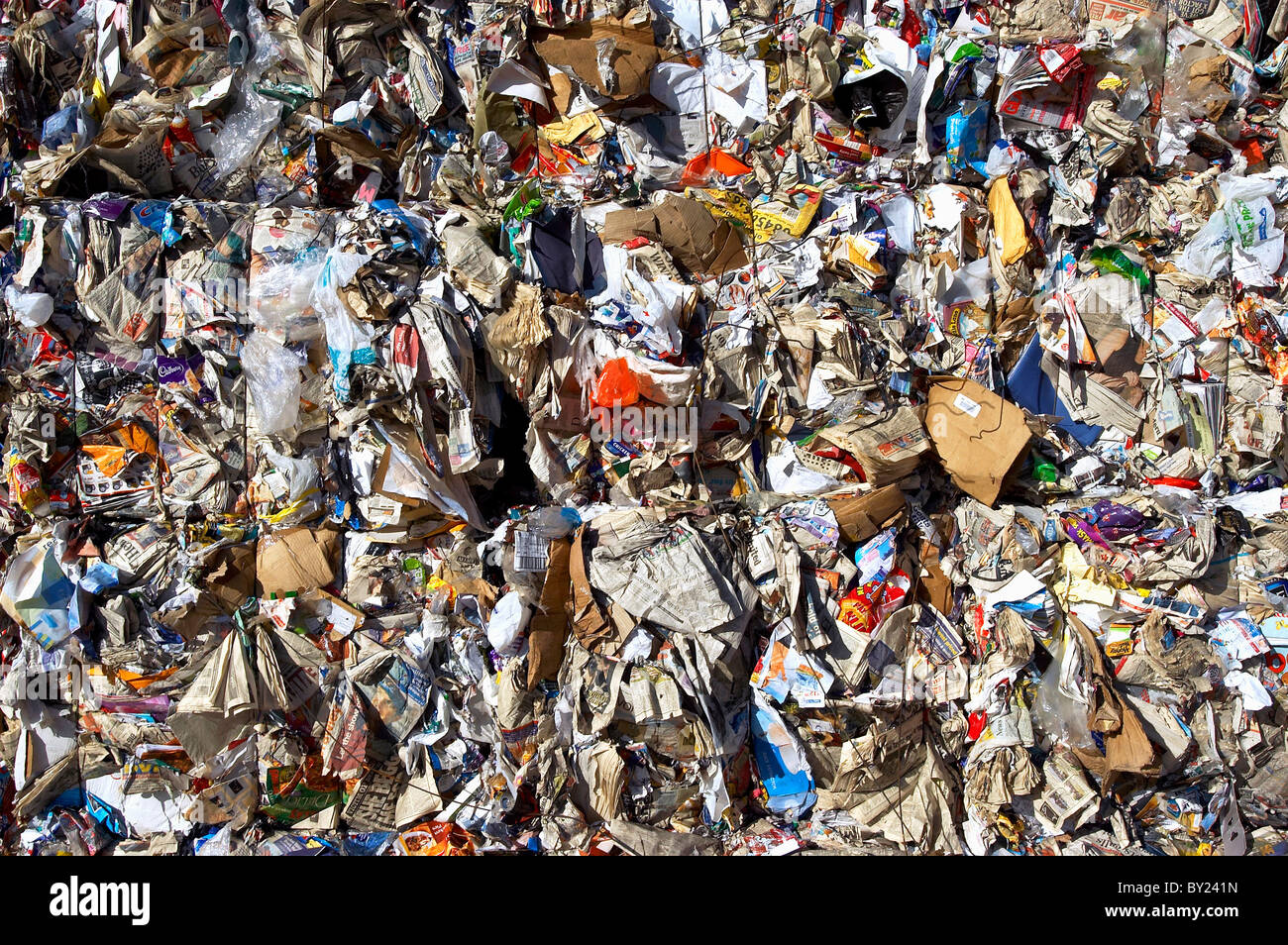 Recycling bail ready to be processed Stock Photo - Alamy