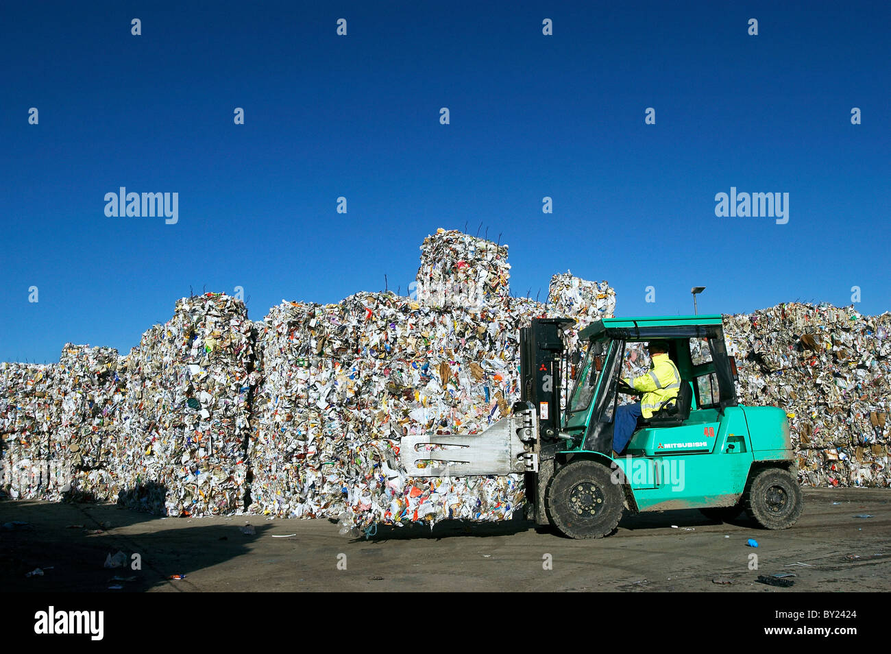Recycling bail ready to be processed Stock Photo - Alamy