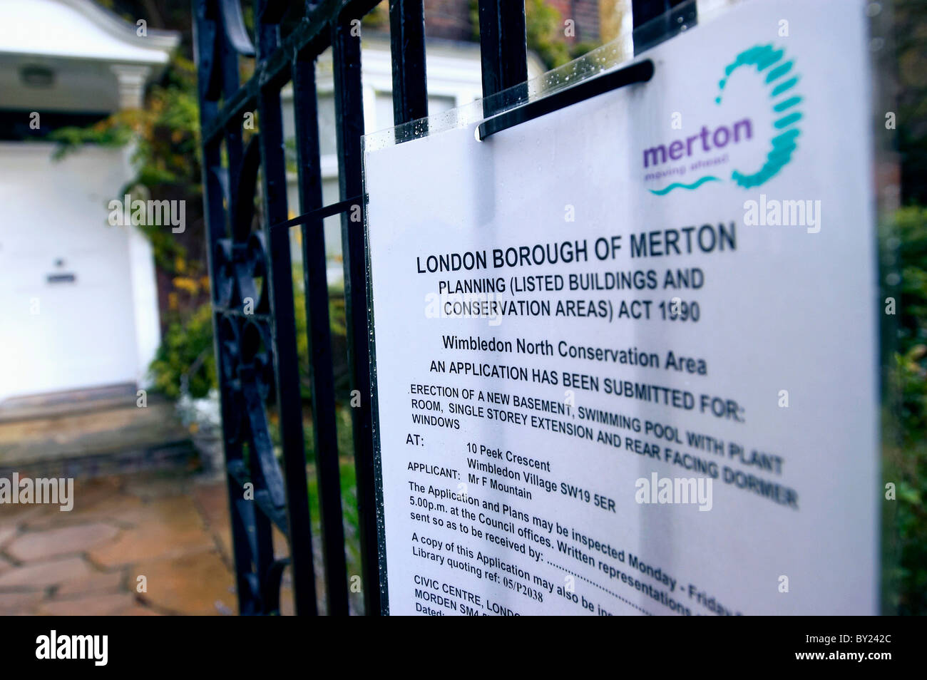 Public notice referring to planning permission on a domestic property ...