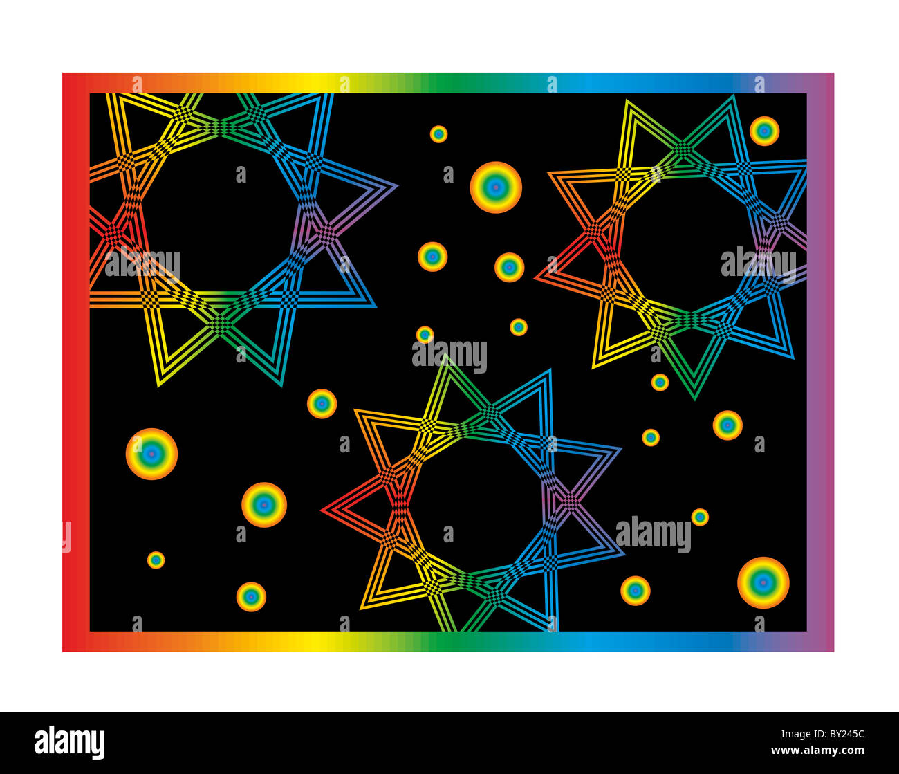 Rainbow with stars Cut Out Stock Images & Pictures - Alamy