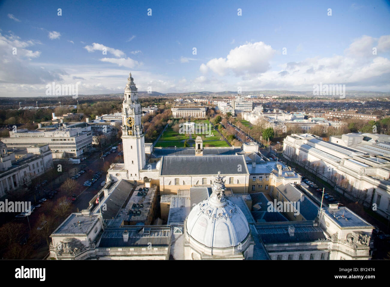 Cardiff civic centre aerial hi-res stock photography and images - Alamy