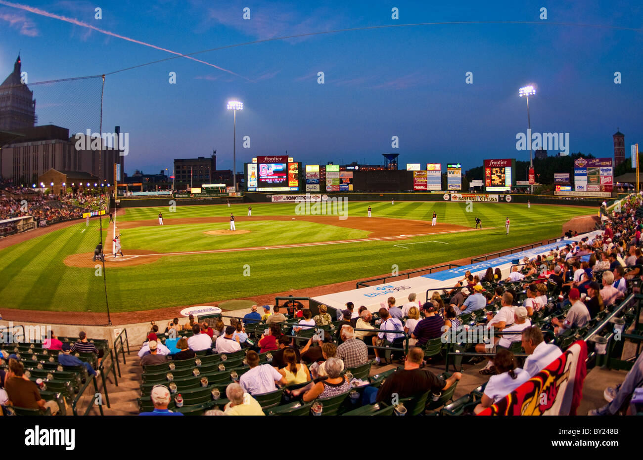 Baseball Stadium At Night