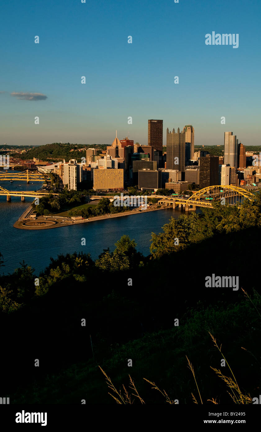 Pittsburgh Pennsylvania and the Three Rivers taken from Mt Washington ...