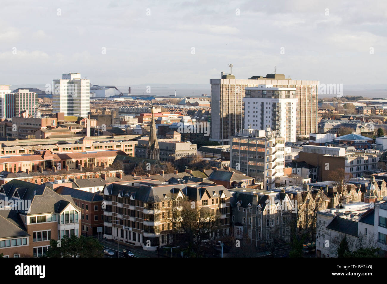Cardiff city centre aerial hi-res stock photography and images - Alamy
