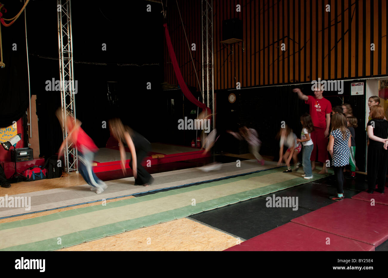 Inside children and teens school for Circus performers with teachers ...