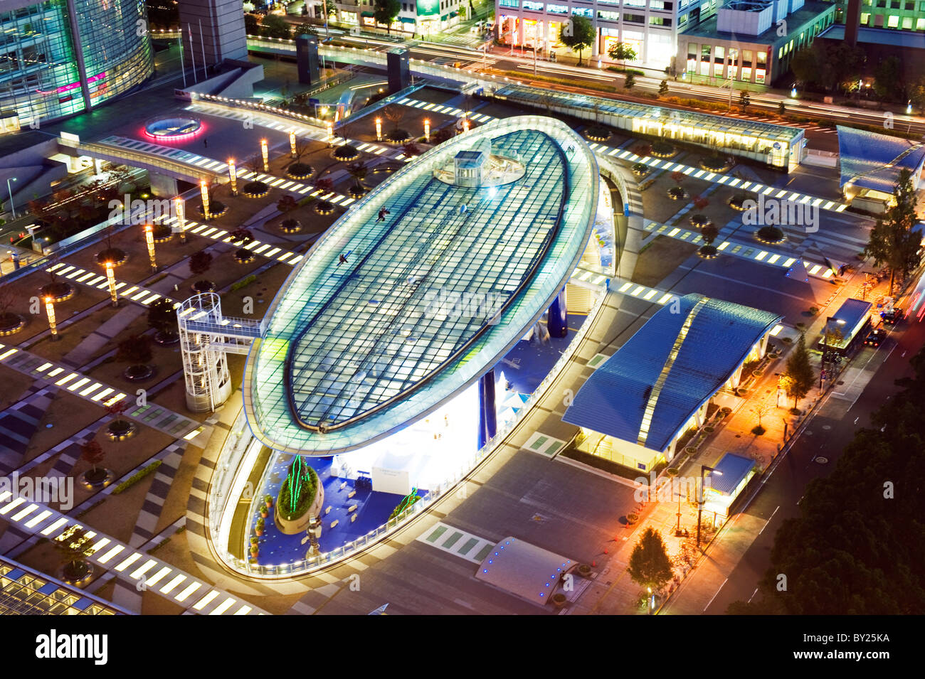 Asia, Japan. Nagoya, Gifu prefecture, Oasis 21 sky walkway Stock Photo ...