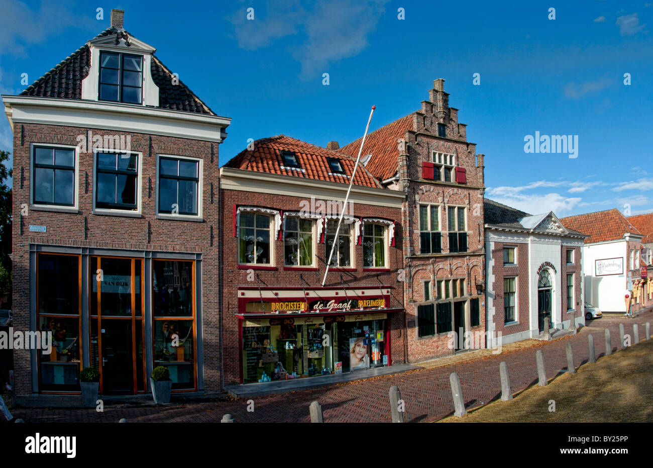Scenic in quiet small town of Edam Holland outside of Amsterdam with ...