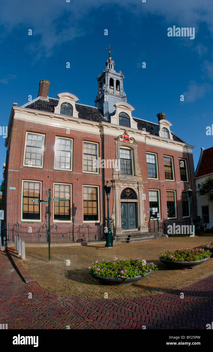 Scenic in quiet small town of Edam Holland outside of Amsterdam with ...