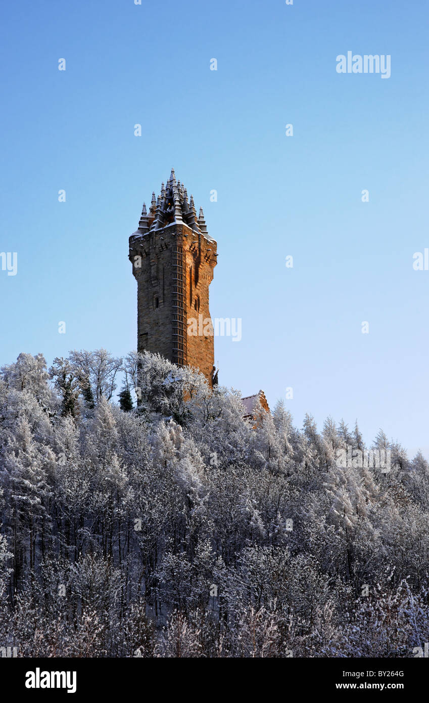 The National Wallace Monument on Abbey Craig with frosty trees, City of ...