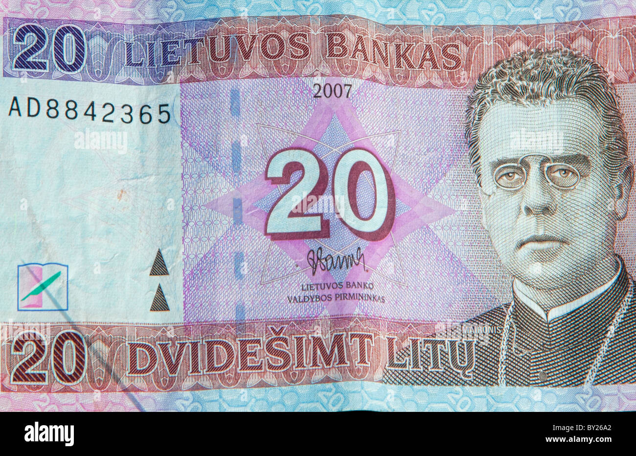 Money close up Lithuania 20 Litu currency exchange Stock Photo - Alamy