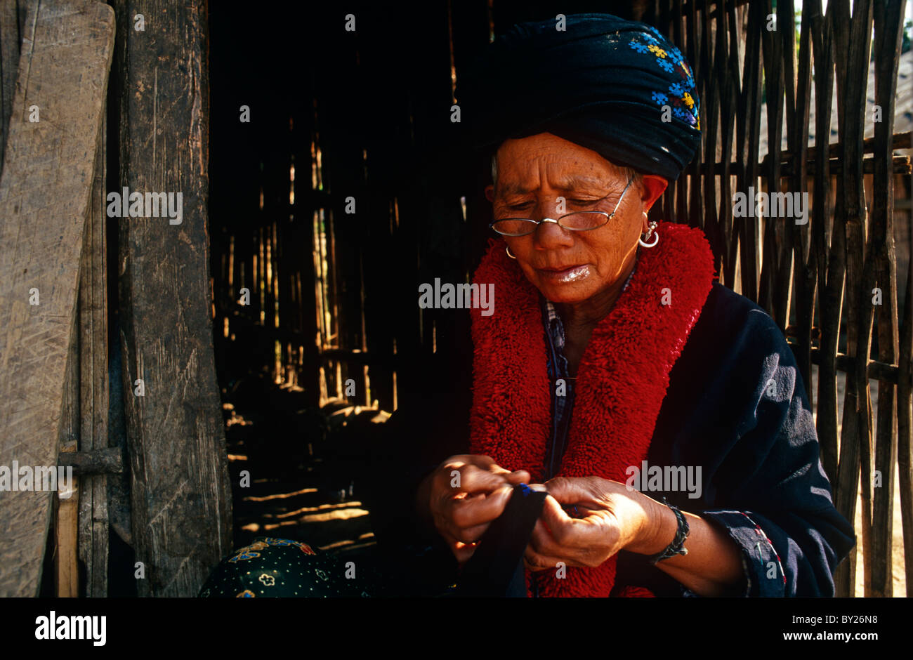 Laos, Luang Nam Tha Province, nr. Muang Sing, Oudom Sinh. Often wearing ...