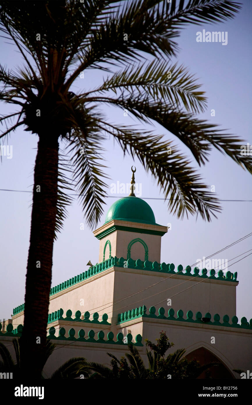 Tripoli, Libya; A Mosque and a palm tree - two symbols of Libya Stock ...