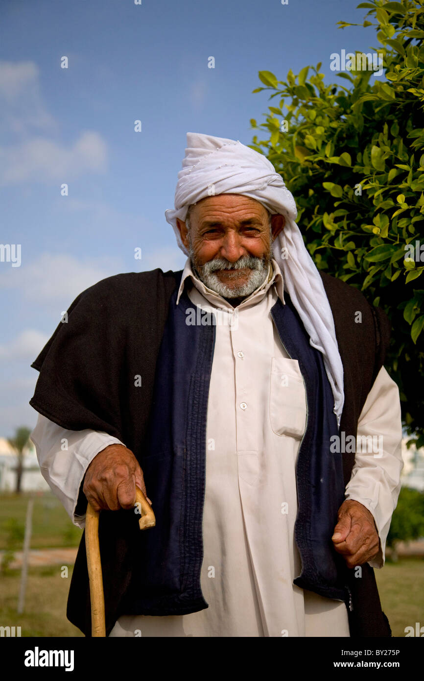 Misrata, Libya; An elderly man in traditional clothes posing for the ...