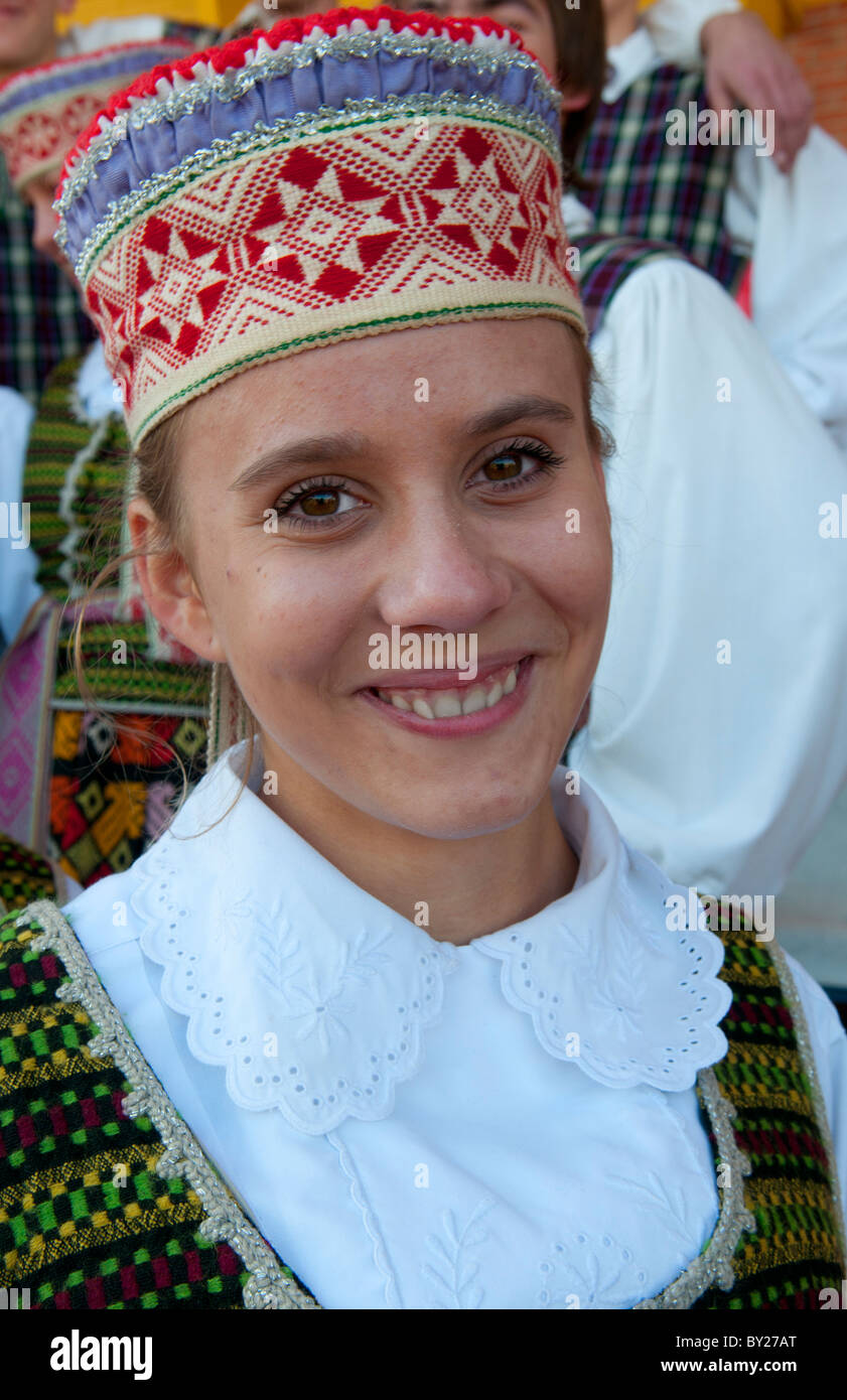 Great music traditional dress young singer portrait in costume in ...