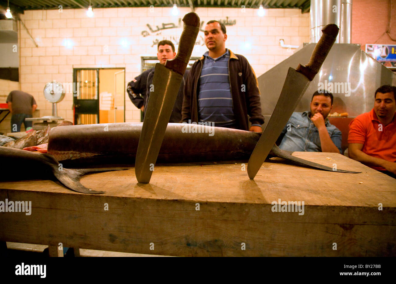 Tripoli, Libya; At the fish market in the outskirts of Tripoli Stock ...