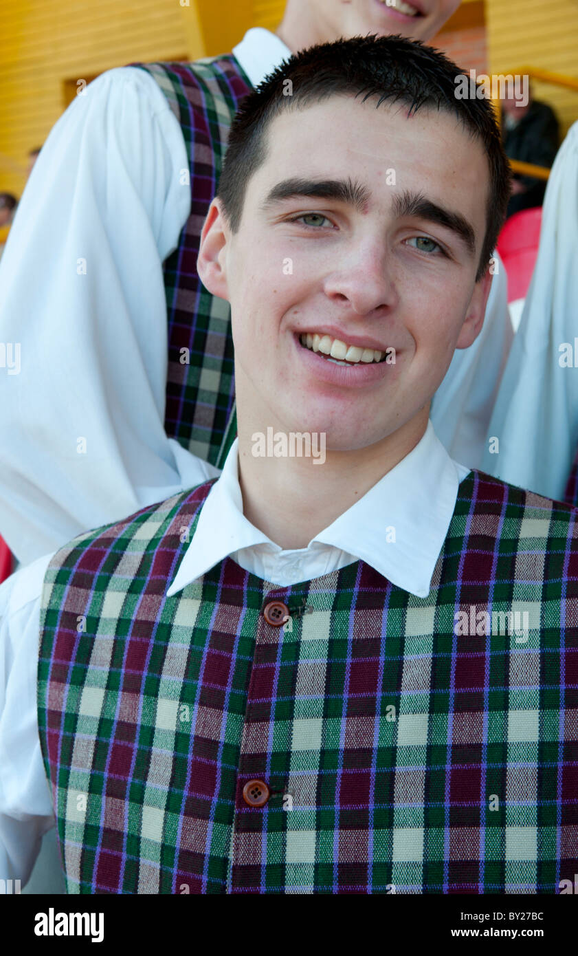 Great music traditional dress young singer portrait in costume in ...