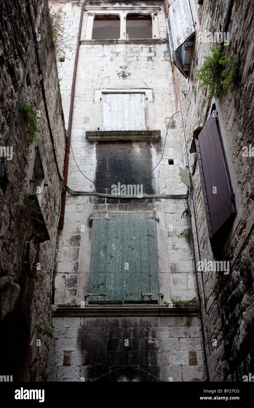 Obsolete architecture example in the Old Town of Split, Croatia Stock ...