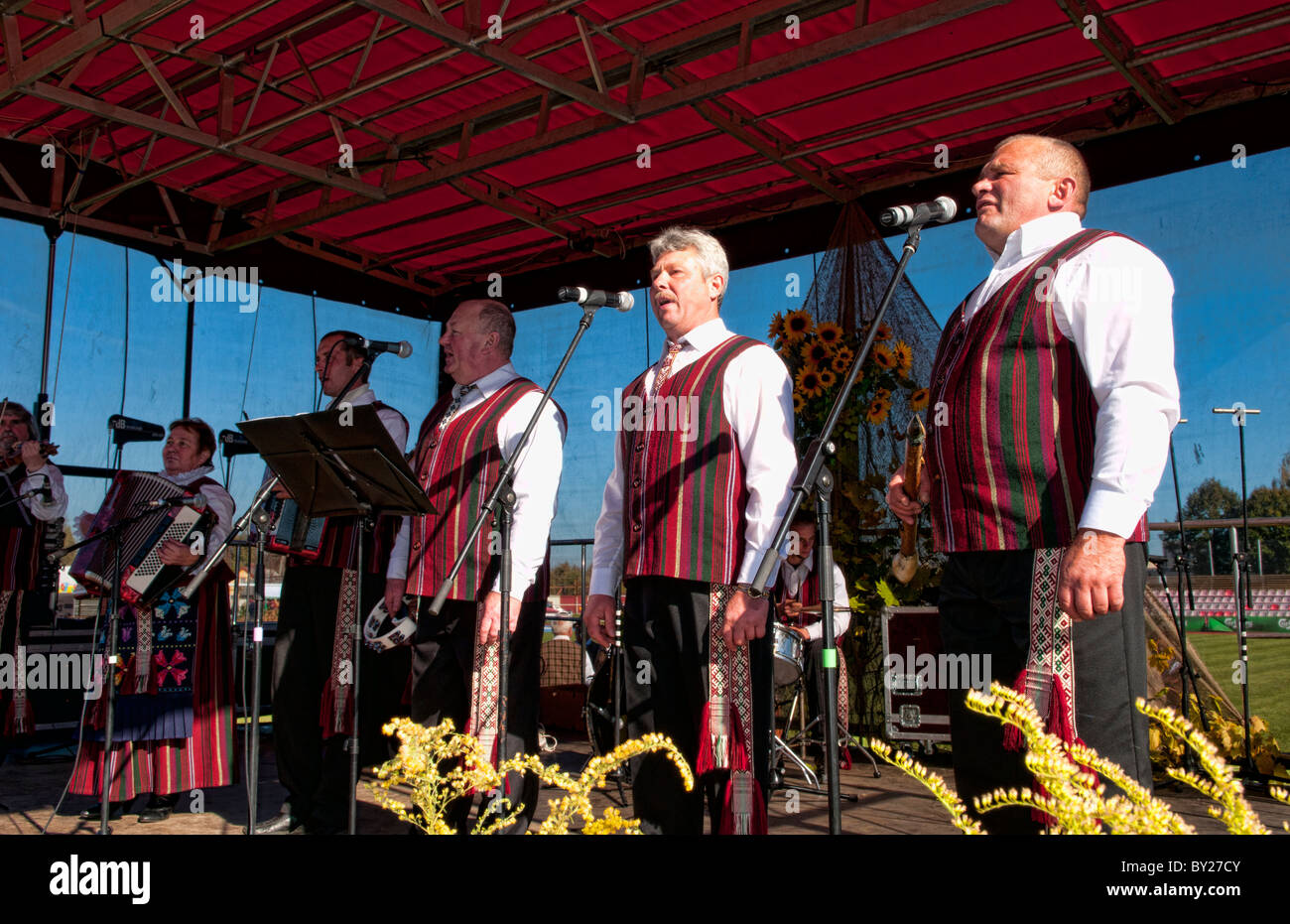 Great music traditional dress portrait singers in costume in festival ...