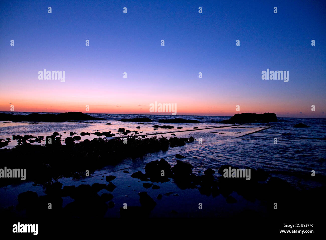 Tripoli, Libya; The coast facing the Mediterranean sea just outide the ...