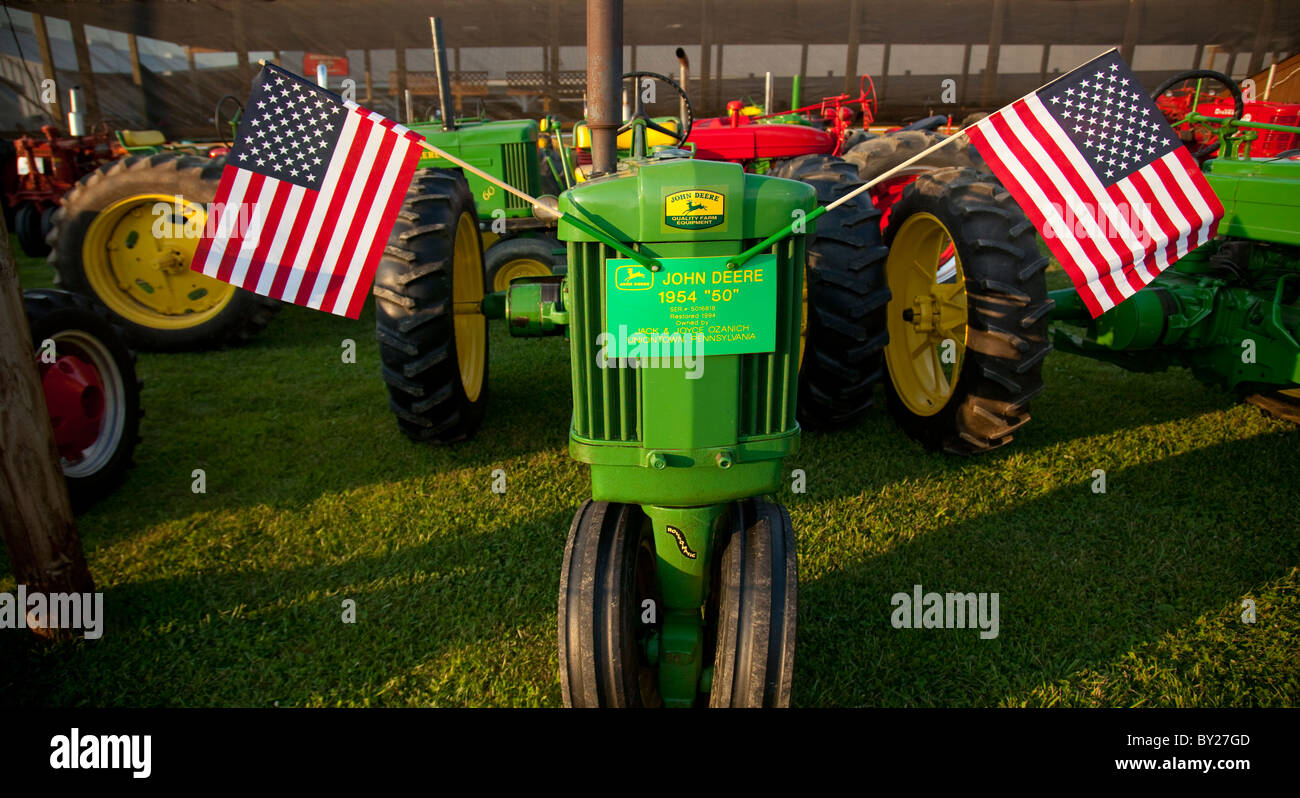 John Deere tractor with American flags Stock Photo - Alamy