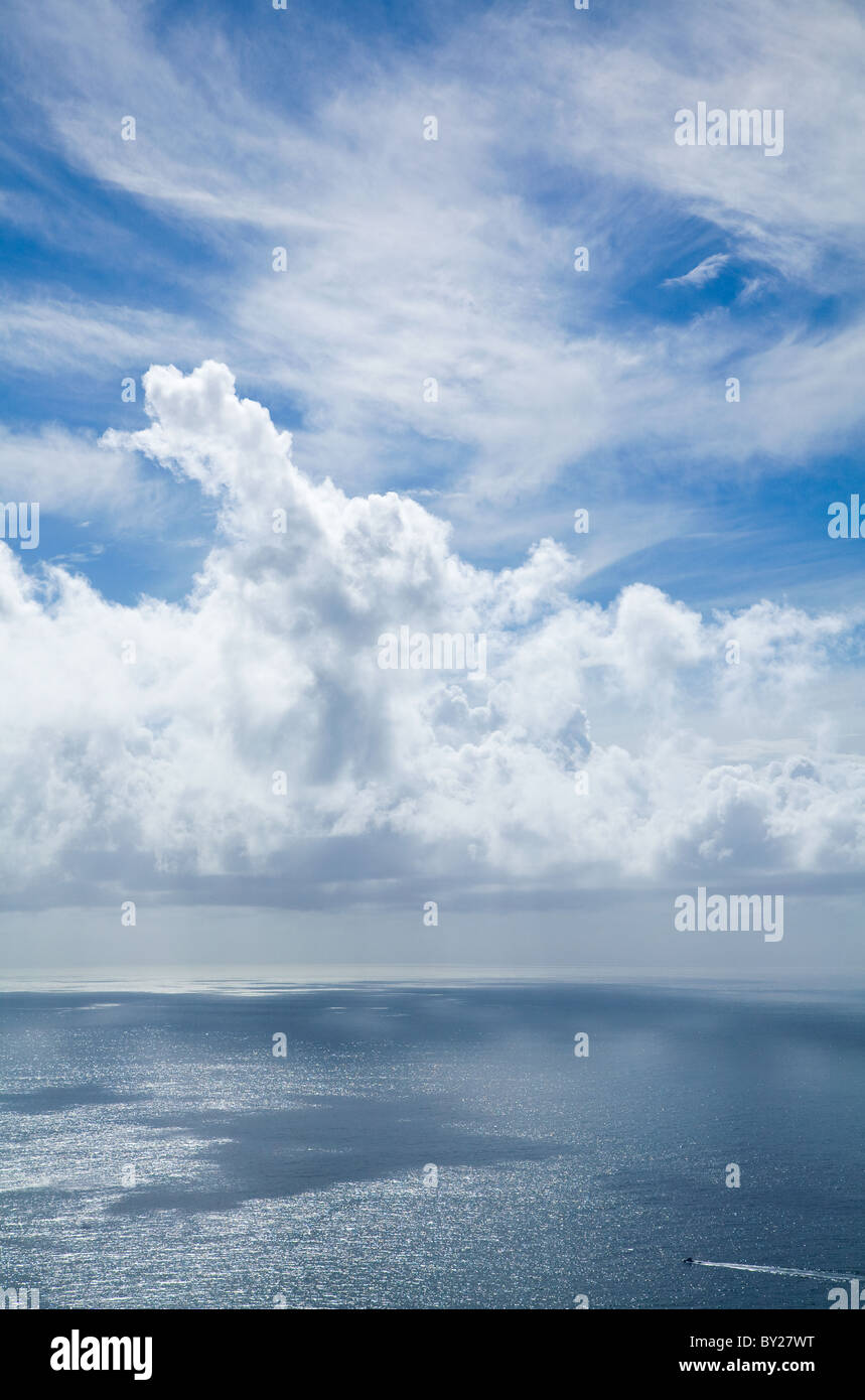 natural background - clouds over ocean and their shadows on the water ...