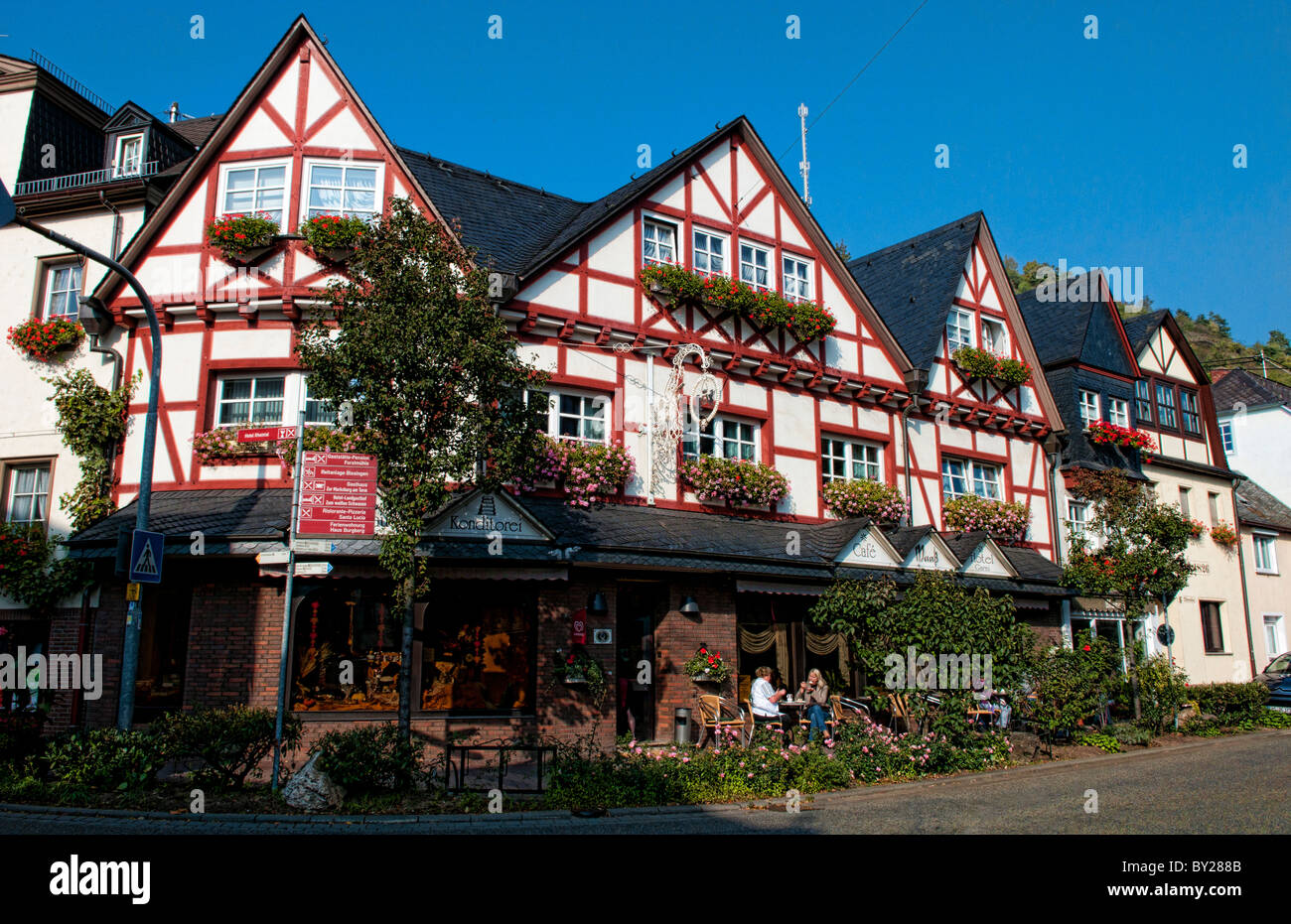 wonderful charming village on Rhine River of Braubach Germany with ...