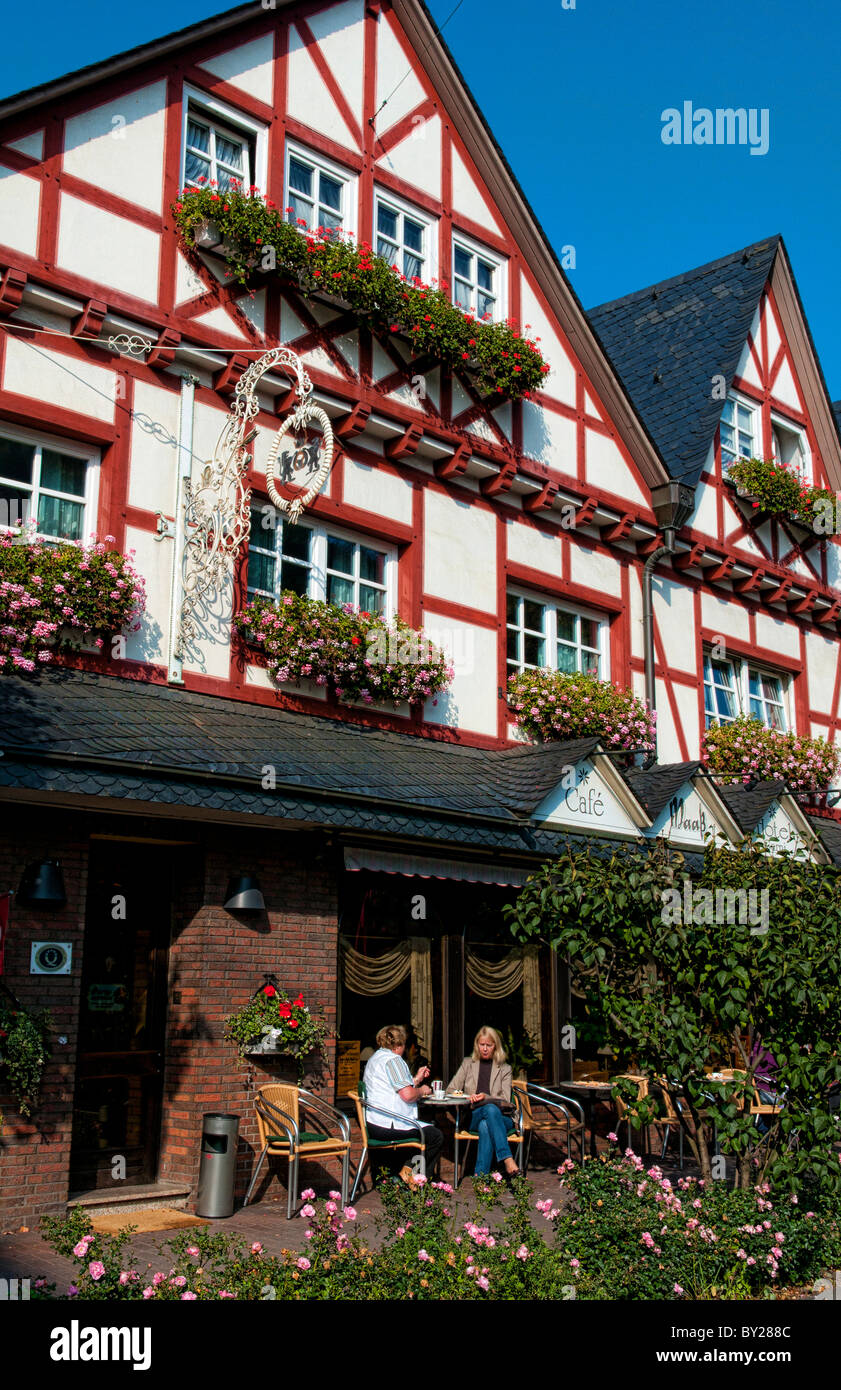 wonderful charming village on Rhine River of Braubach Germany with ...