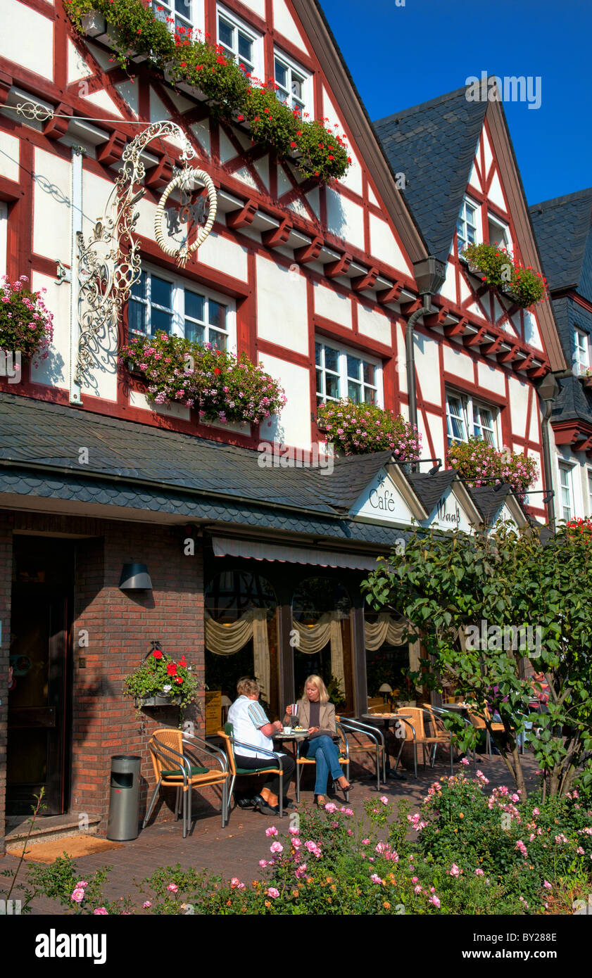 wonderful charming village on Rhine River of Braubach Germany with ...