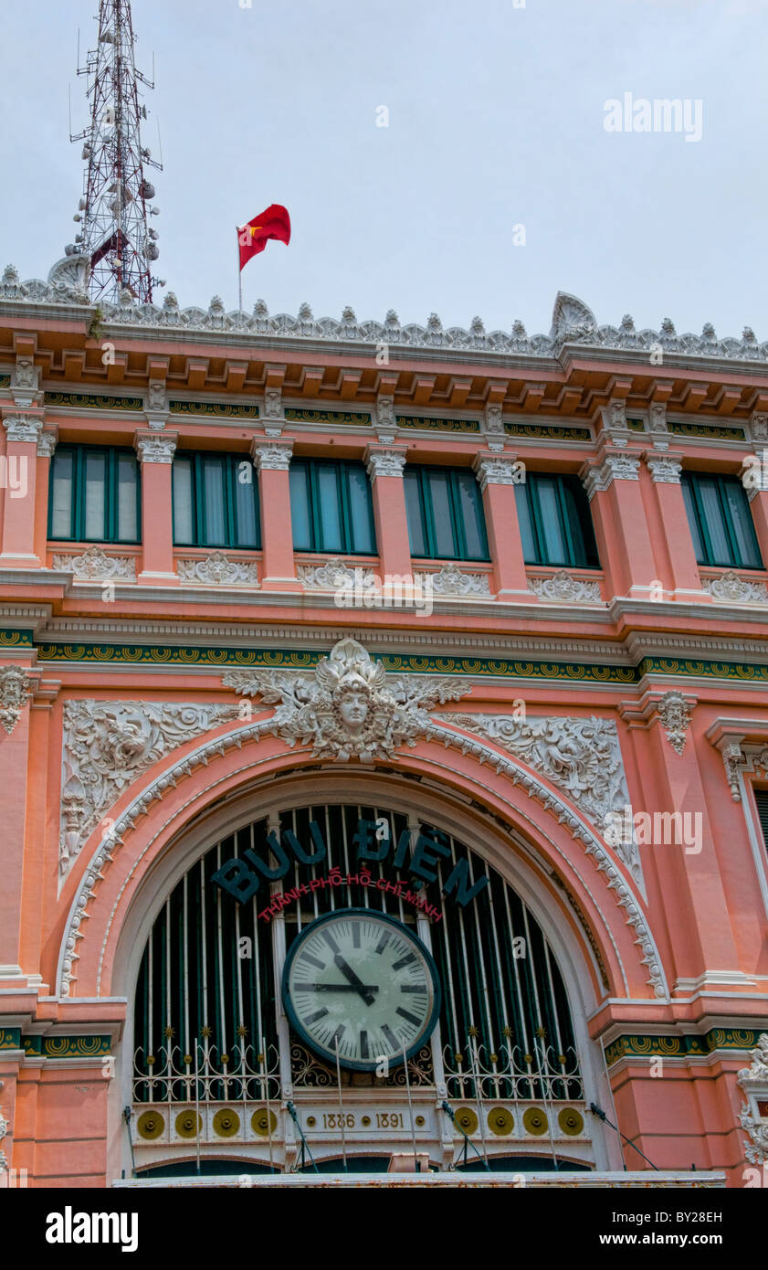 Saigon; Ho Chi Ming City; Vietnam Old historic Post office Stock Photo ...
