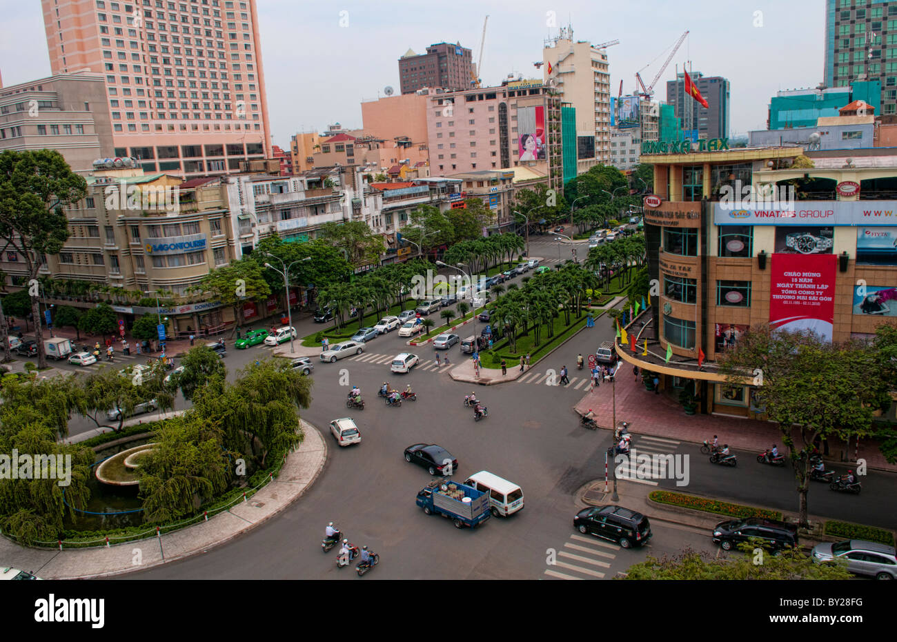 Saigon Ho Chi Minh City in Vietnam famous Rex Hotel roof top view of ...