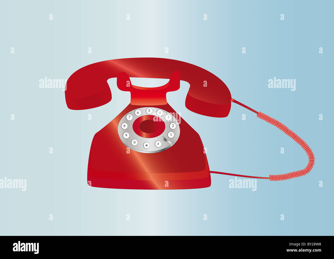 red retro telephone Stock Photo - Alamy