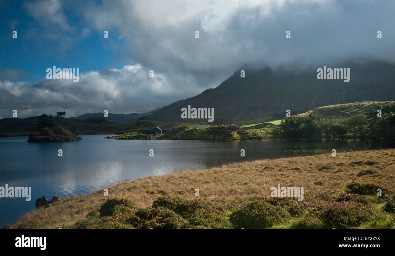 View of Cregennan Lake and Cader Idris, Snowdonia National Park Stock ...