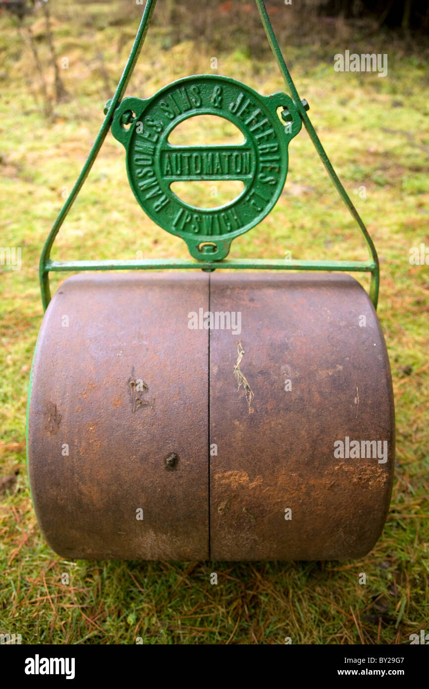 Ransomes Sims & Jefferies grass cricket roller Stock Photo - Alamy