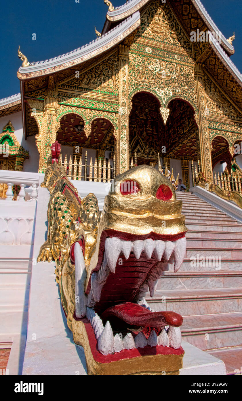 Luang Phabang National Museum with gold and wonderful architecture and ...