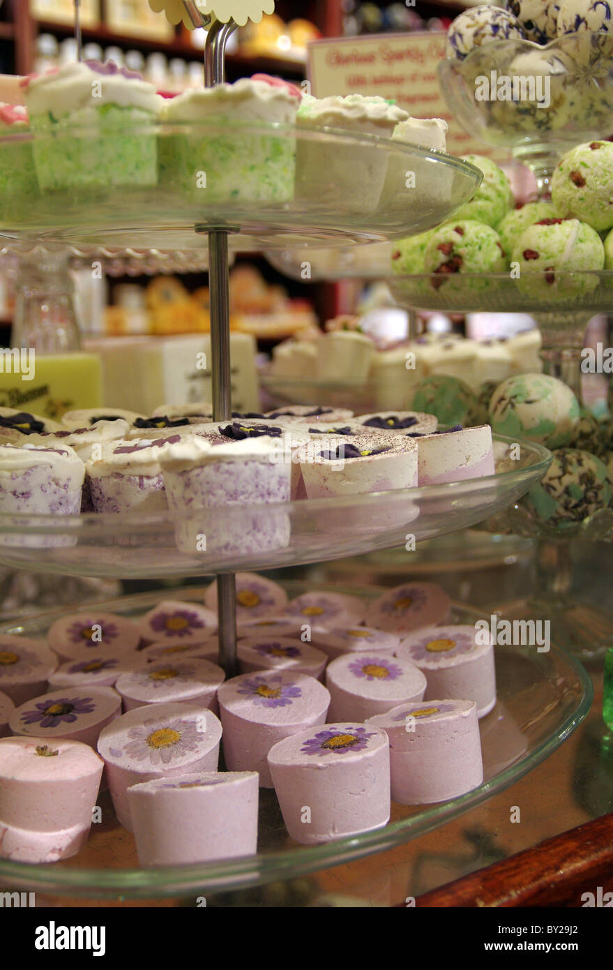 Bath cakes on display in a shop Stock Photo - Alamy
