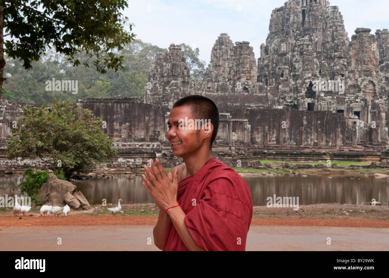 Famous Bayon Temple with your religious monk portrait in Siem Reap ...