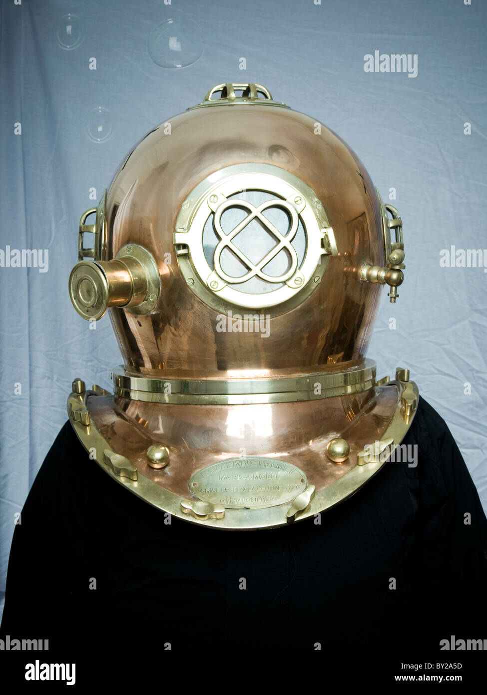 Model wearing a WWII Diving Helmet Stock Photo - Alamy