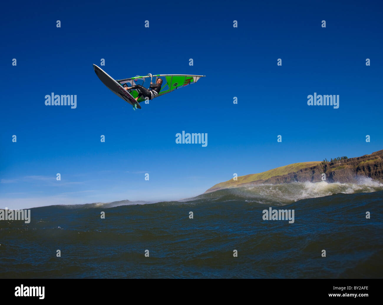 Windsurfer airs it out at The Wall Stock Photo - Alamy
