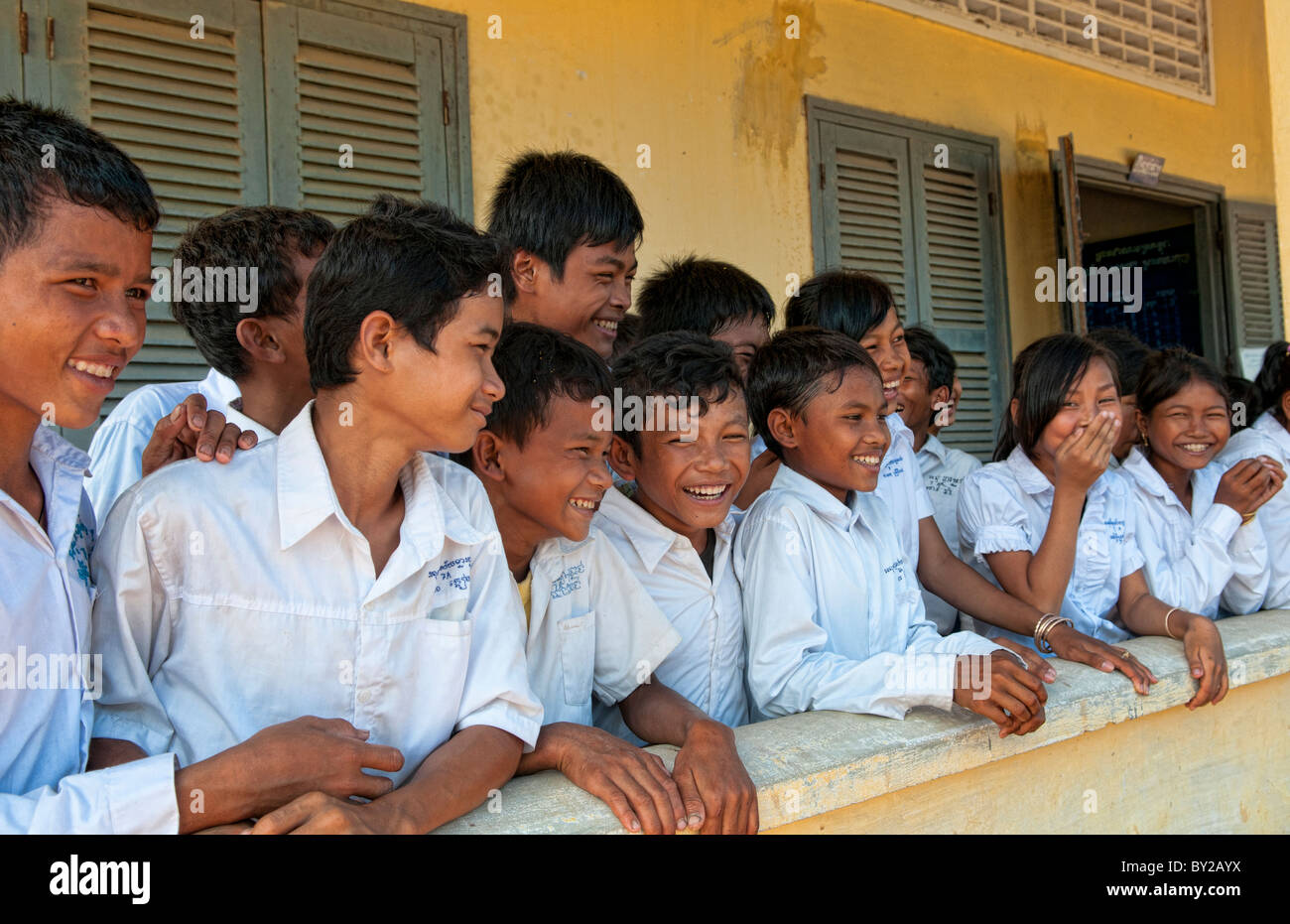 School children in elementary school grades 3 thru 8 near Siem Reap In ...