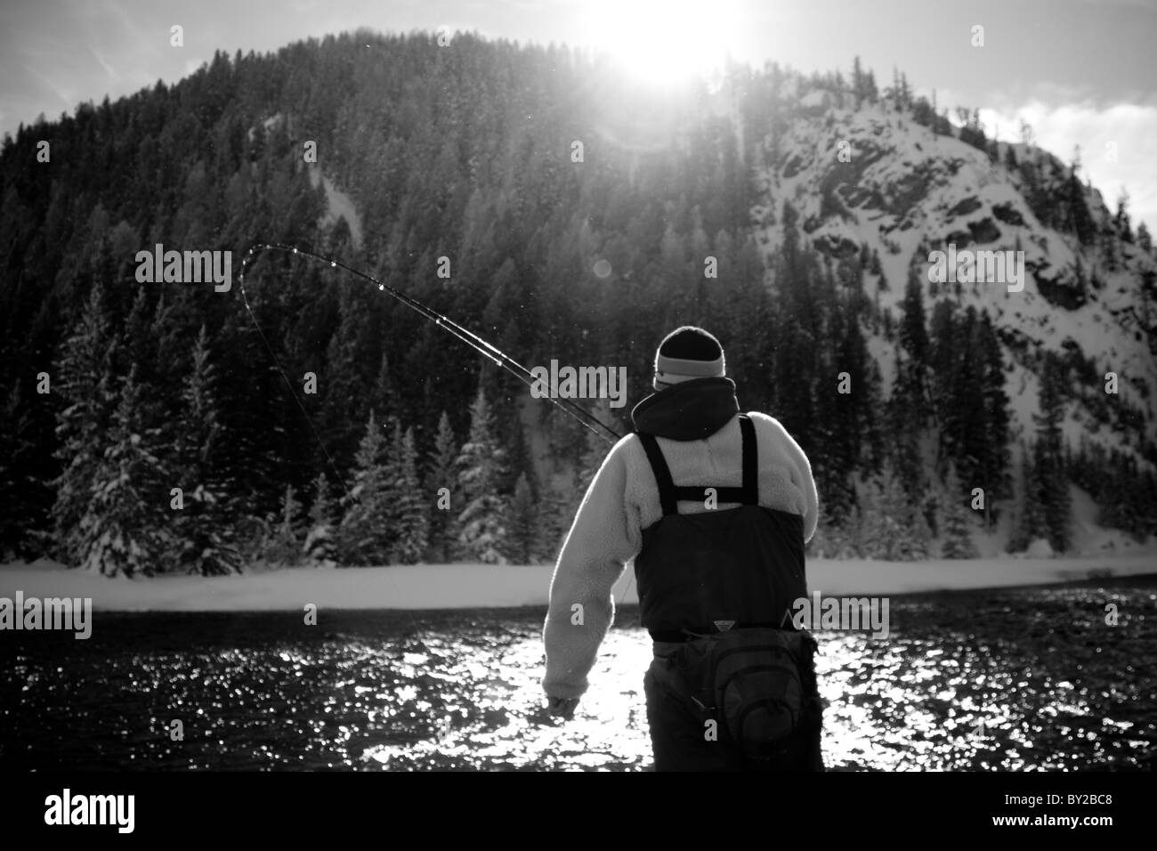 Wading and fishing Black and White Stock Photos & Images - Alamy