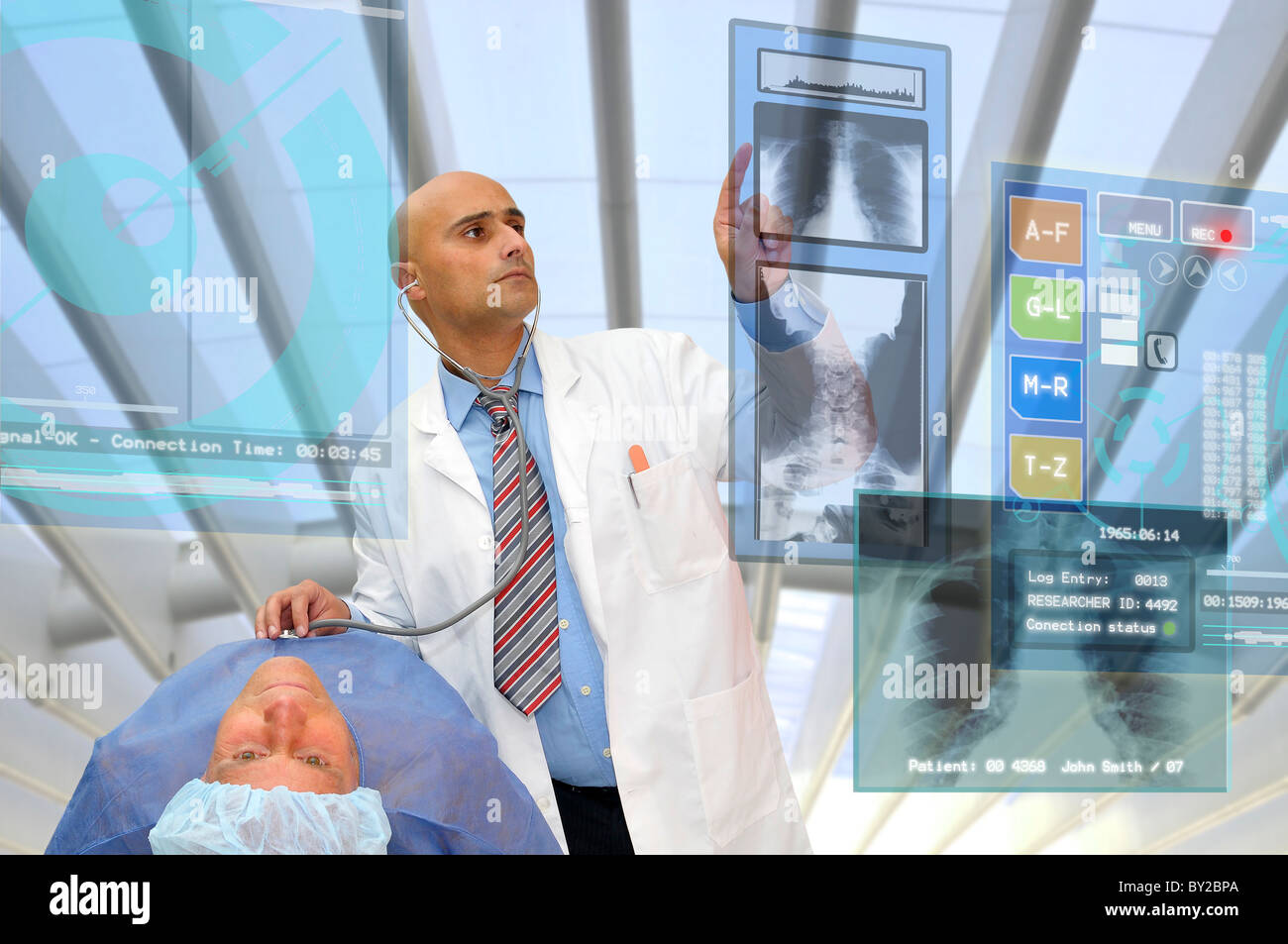 Doctor examining a patient Stock Photo - Alamy