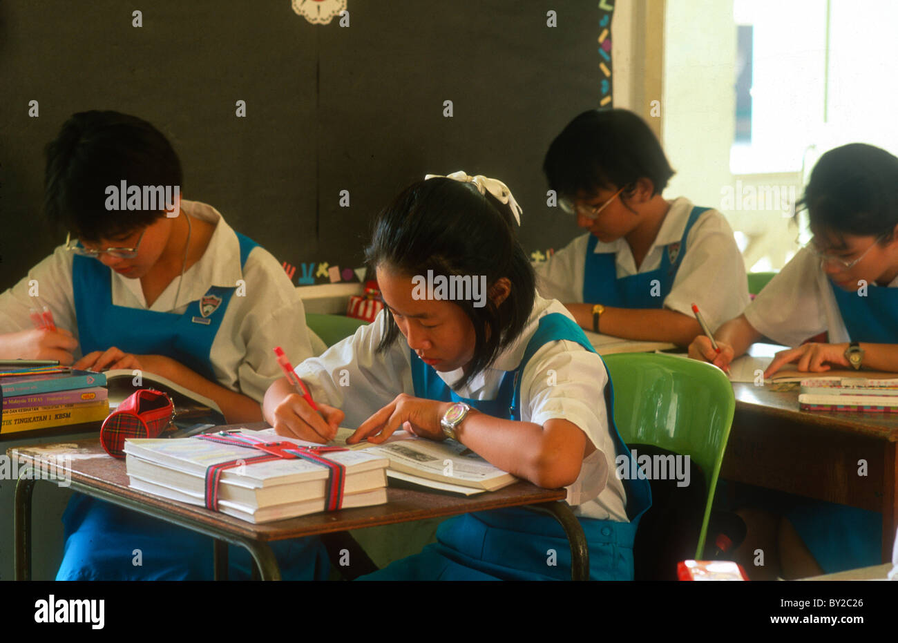Malaysia Kuala Lumpur education school grade 10 in study classroom ...