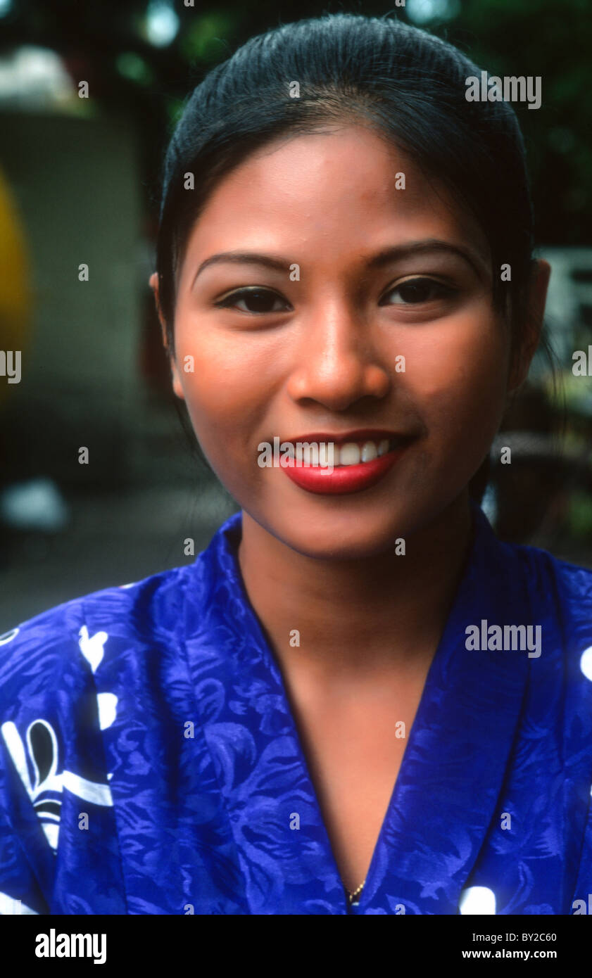 Malaysia Malacca beautiful woman in native dress age 20s Stock Photo ...