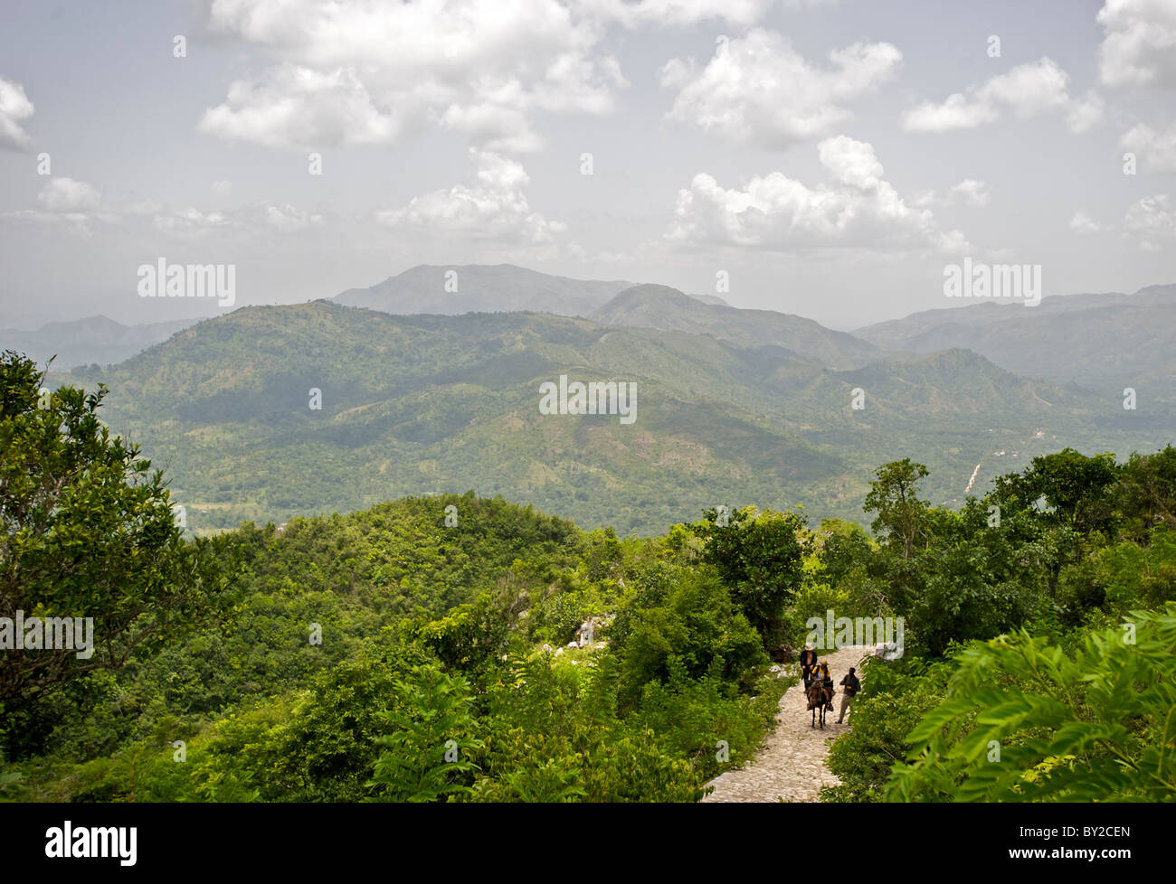 Haiti's mountainous landscape is viewed from the Citadel near Milot ...