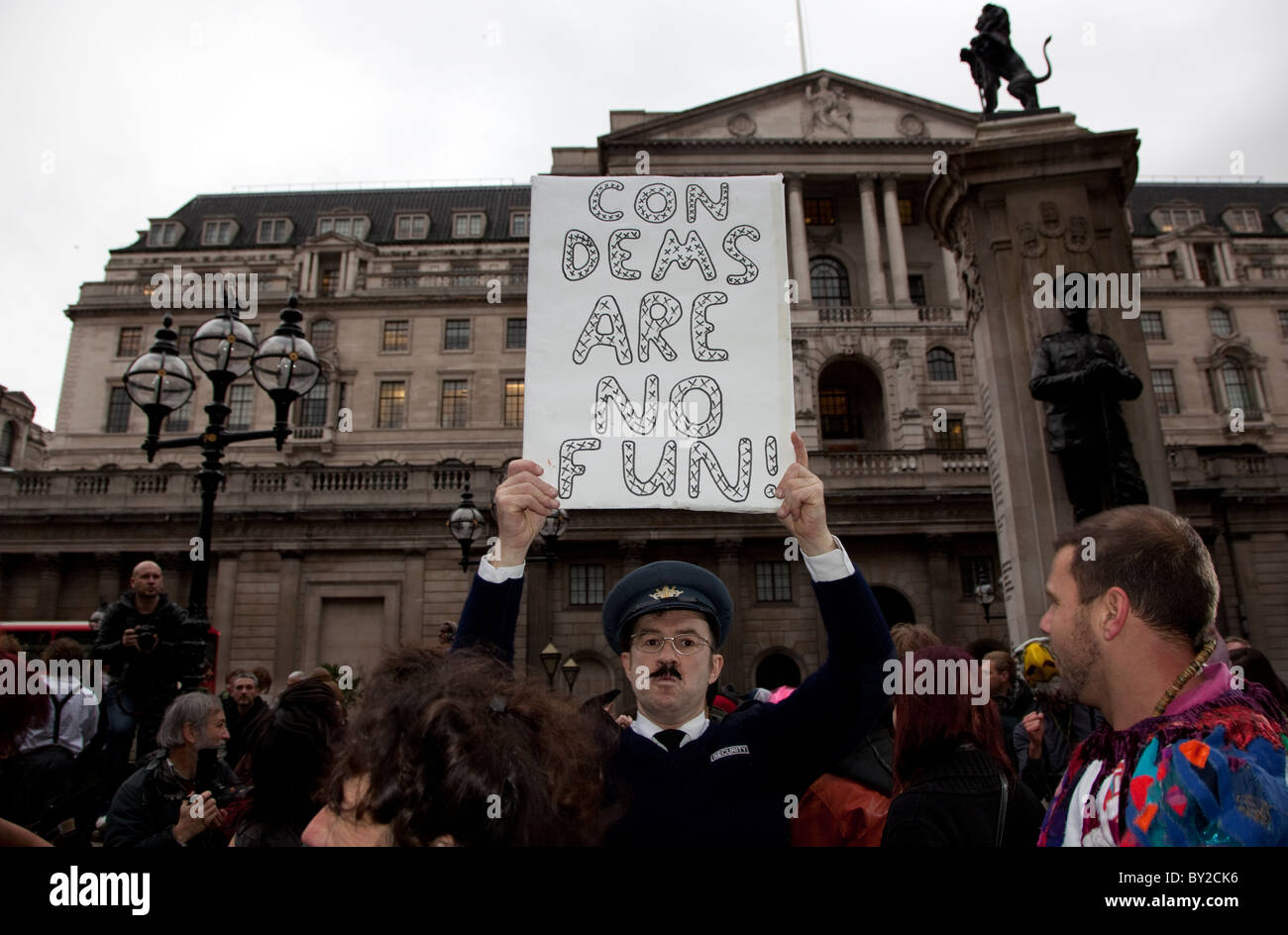 UK Uncut protest against government spending cuts outside Bank of ...