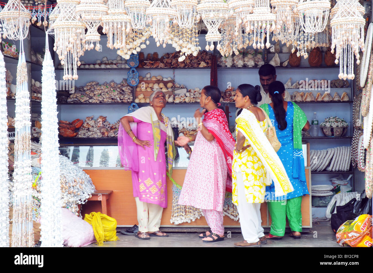 Four Indian ladies shopping Stock Photo - Alamy