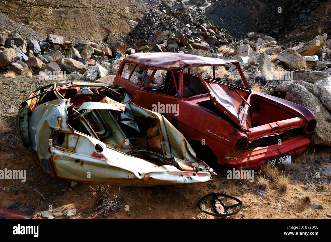 Rusty cars in a dump. South Africa Stock Photo - Alamy