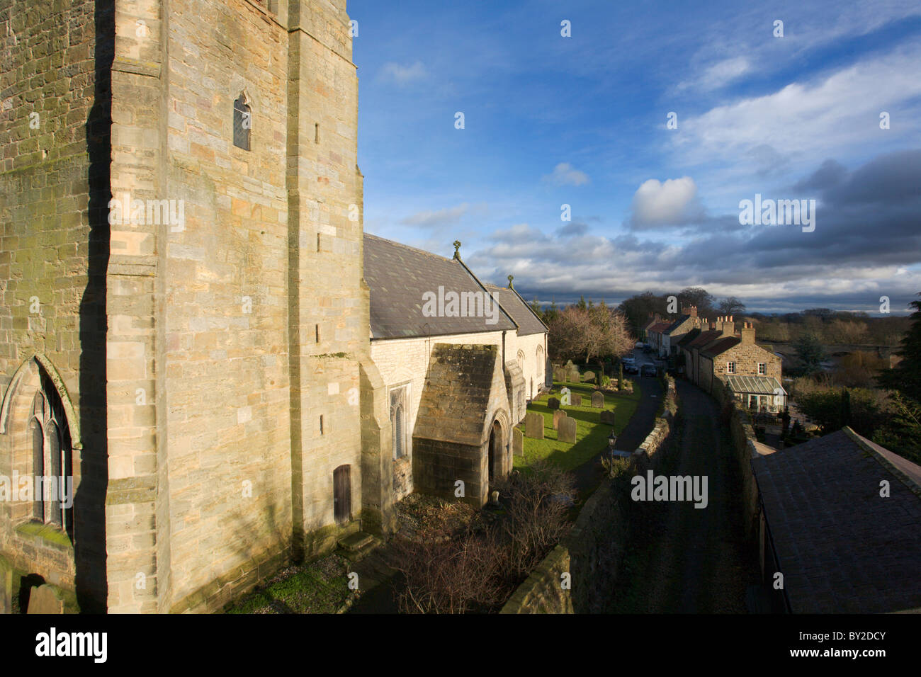 St Nicholas Church from The Marmion Tower West Tanfield North Yorkshire ...