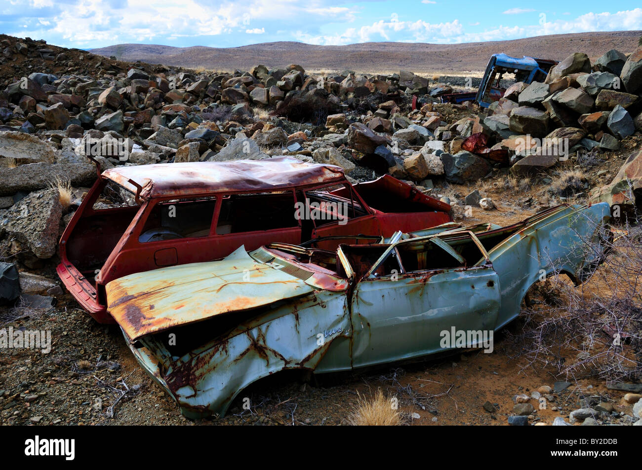Rusty cars in a dump. South Africa Stock Photo - Alamy