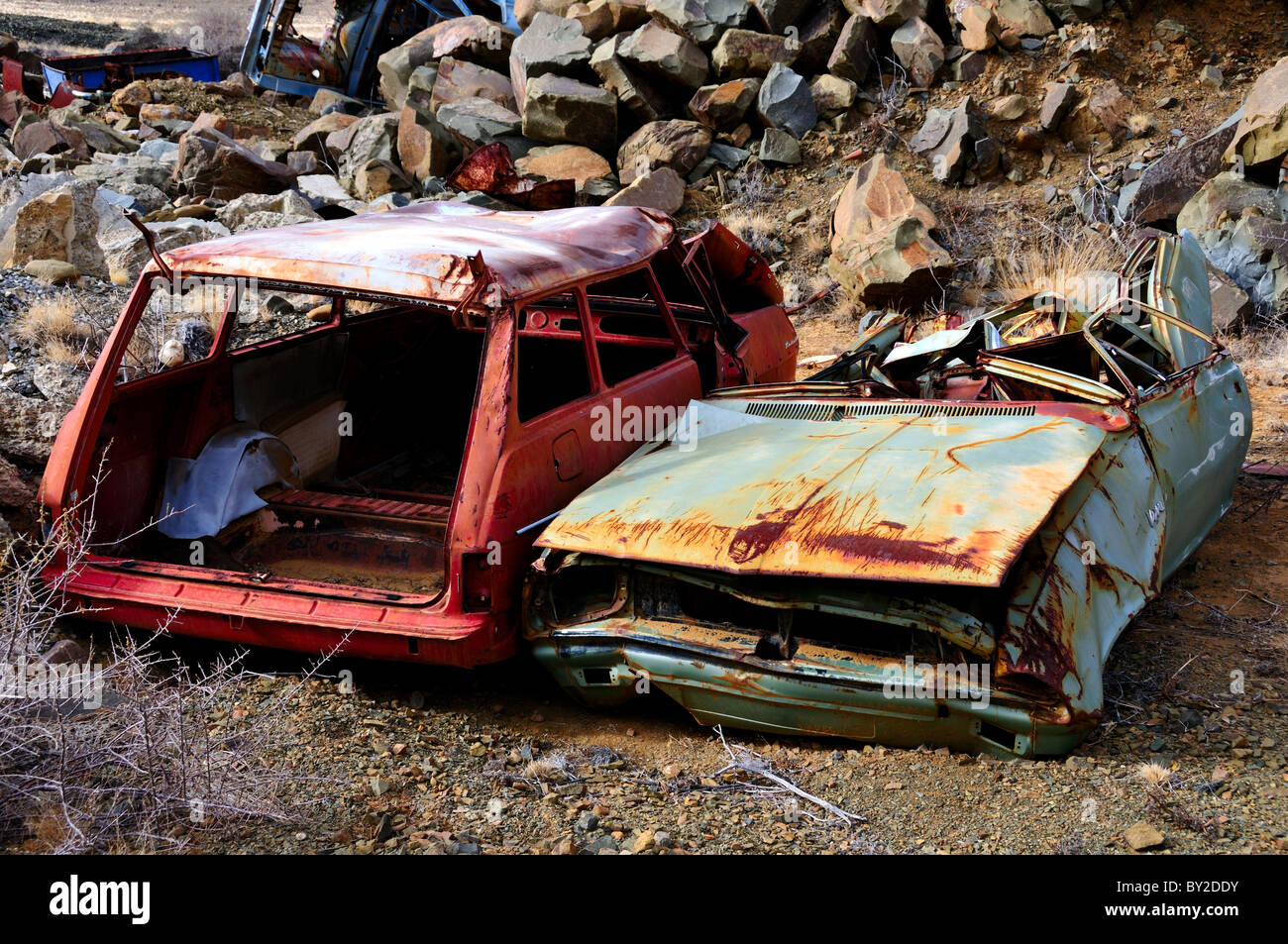 Rusty cars in a dump. South Africa Stock Photo - Alamy